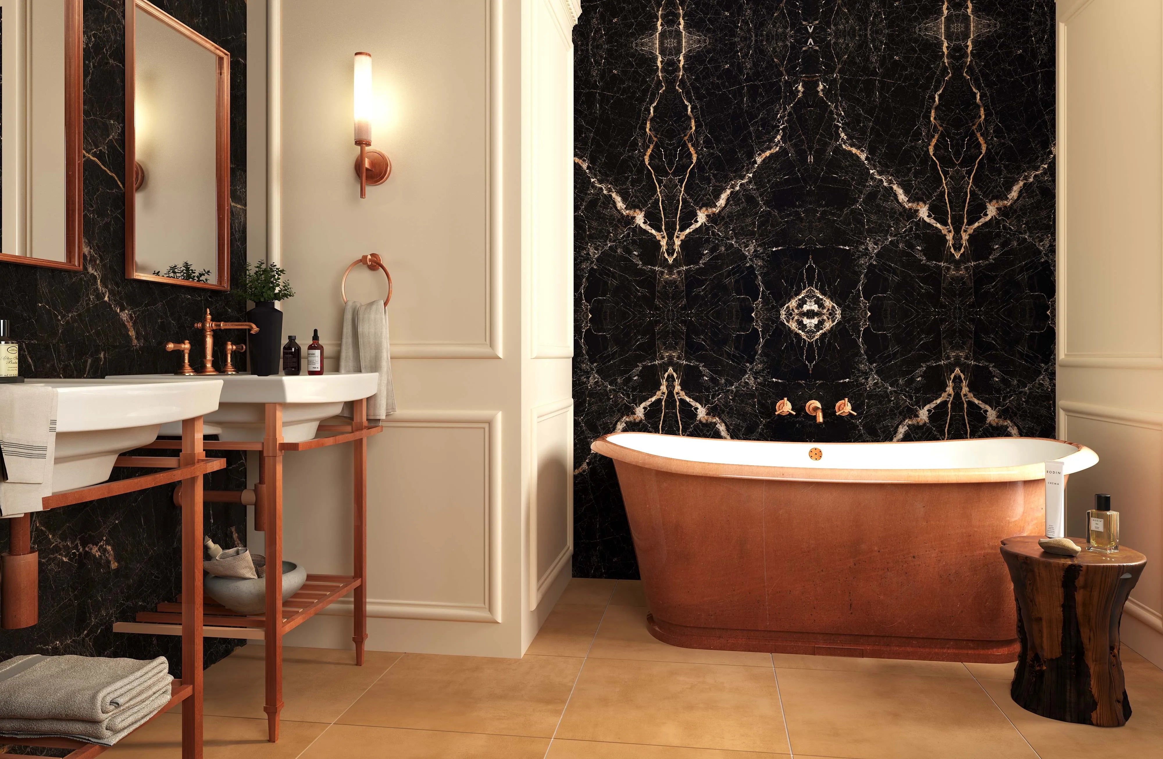 Dramatic Marble Luxe Bathroom Tiles | Baked Tiles