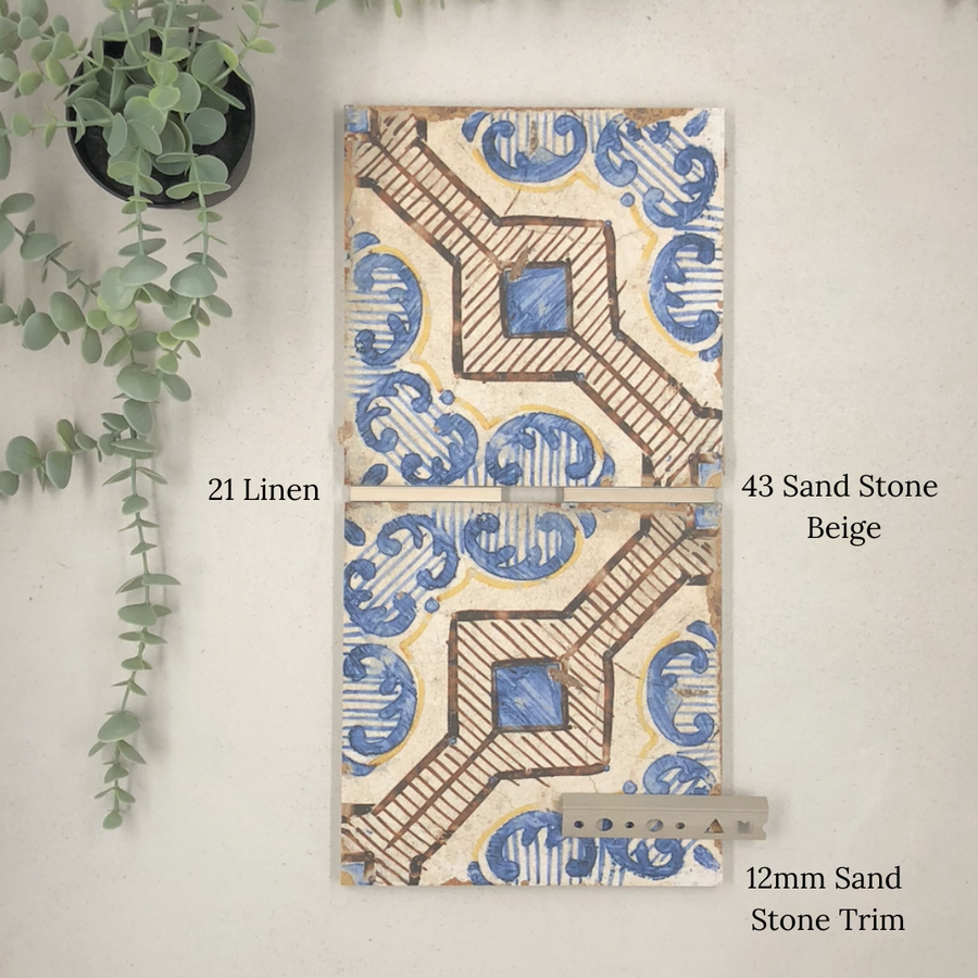 Aged Brown and Blue Tiles | Delicato Andrea | Baked Tiles