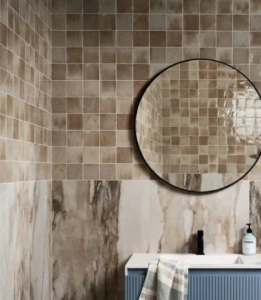 Beige Rustic Tiles | Elan Oatmeal Gloss | Baked Tiles