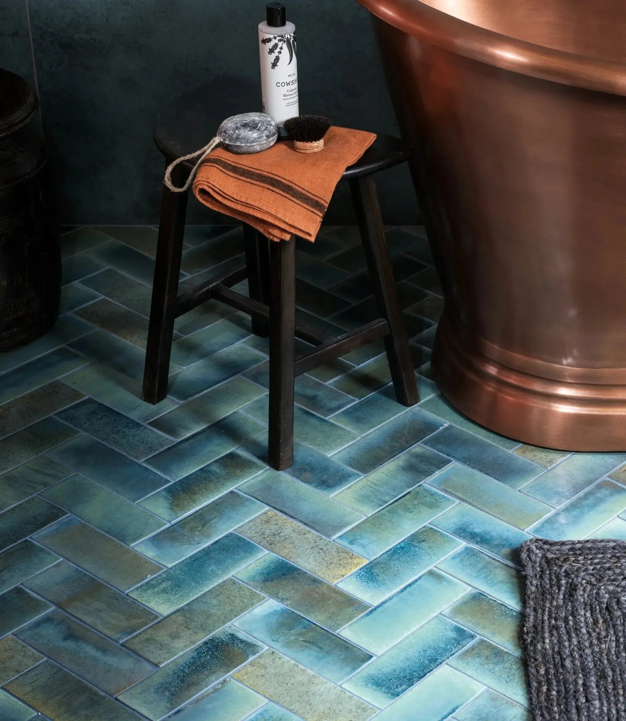 Teal Blue Subway Tile | Elan Ocean Green | Baked Tiles