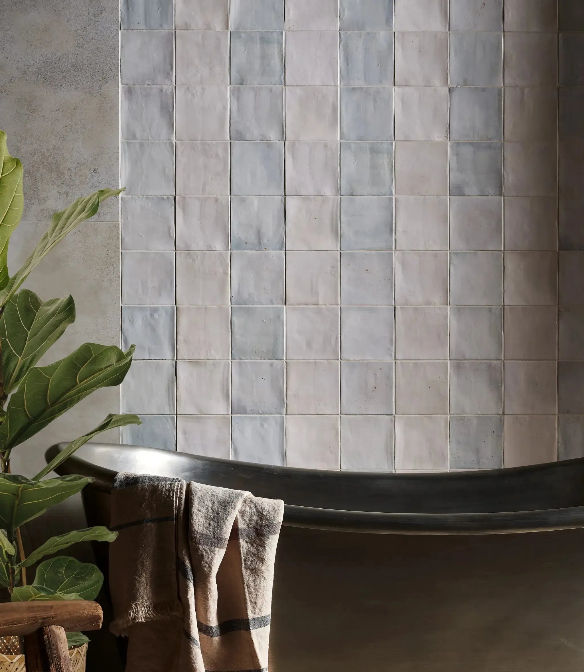 Pale Blue Bathroom Tiles | Essence Blue | Baked Tiles