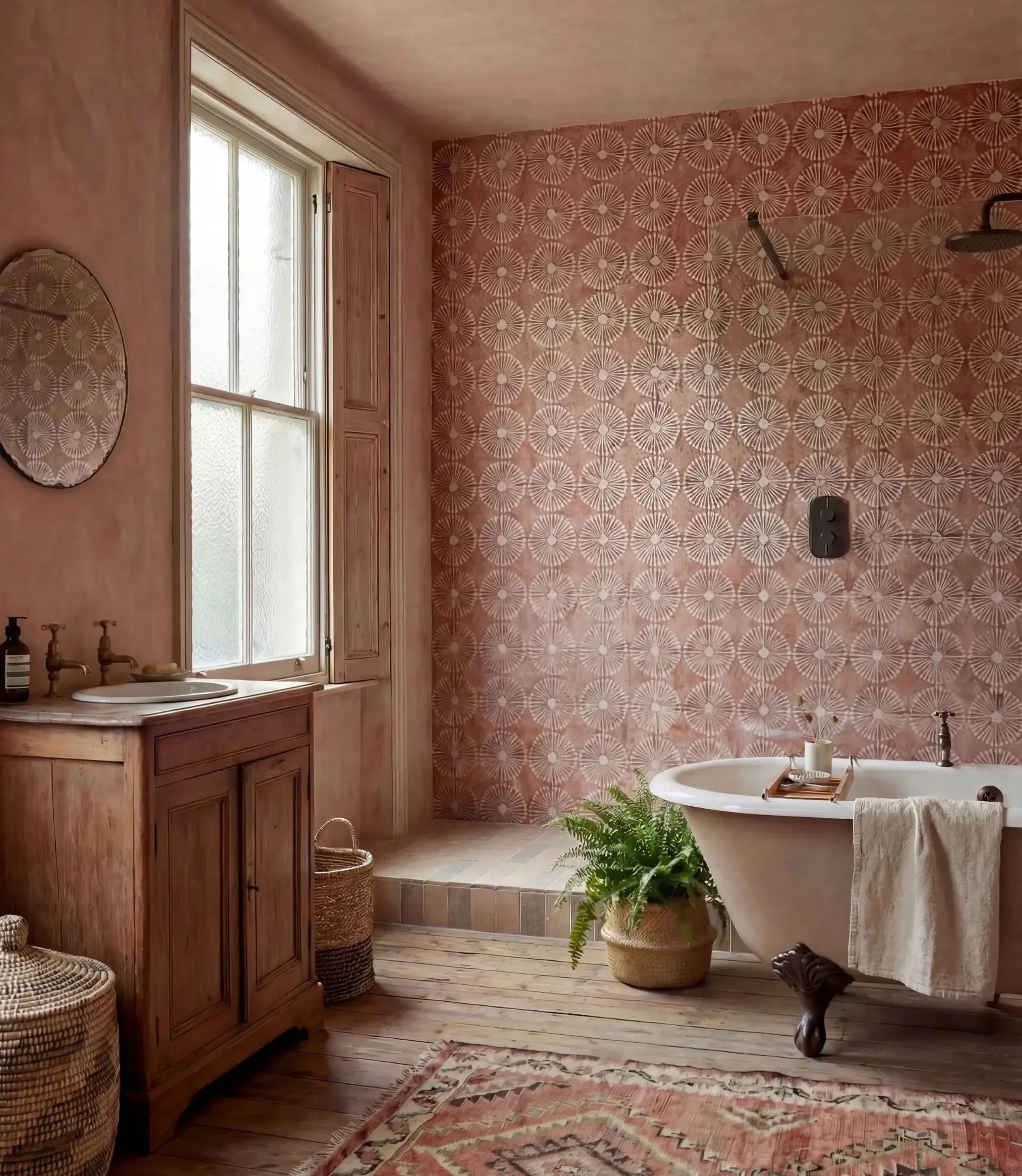 Patterned Terracotta Look Tile | Havana Nights Fan Cotto – Baked Tiles