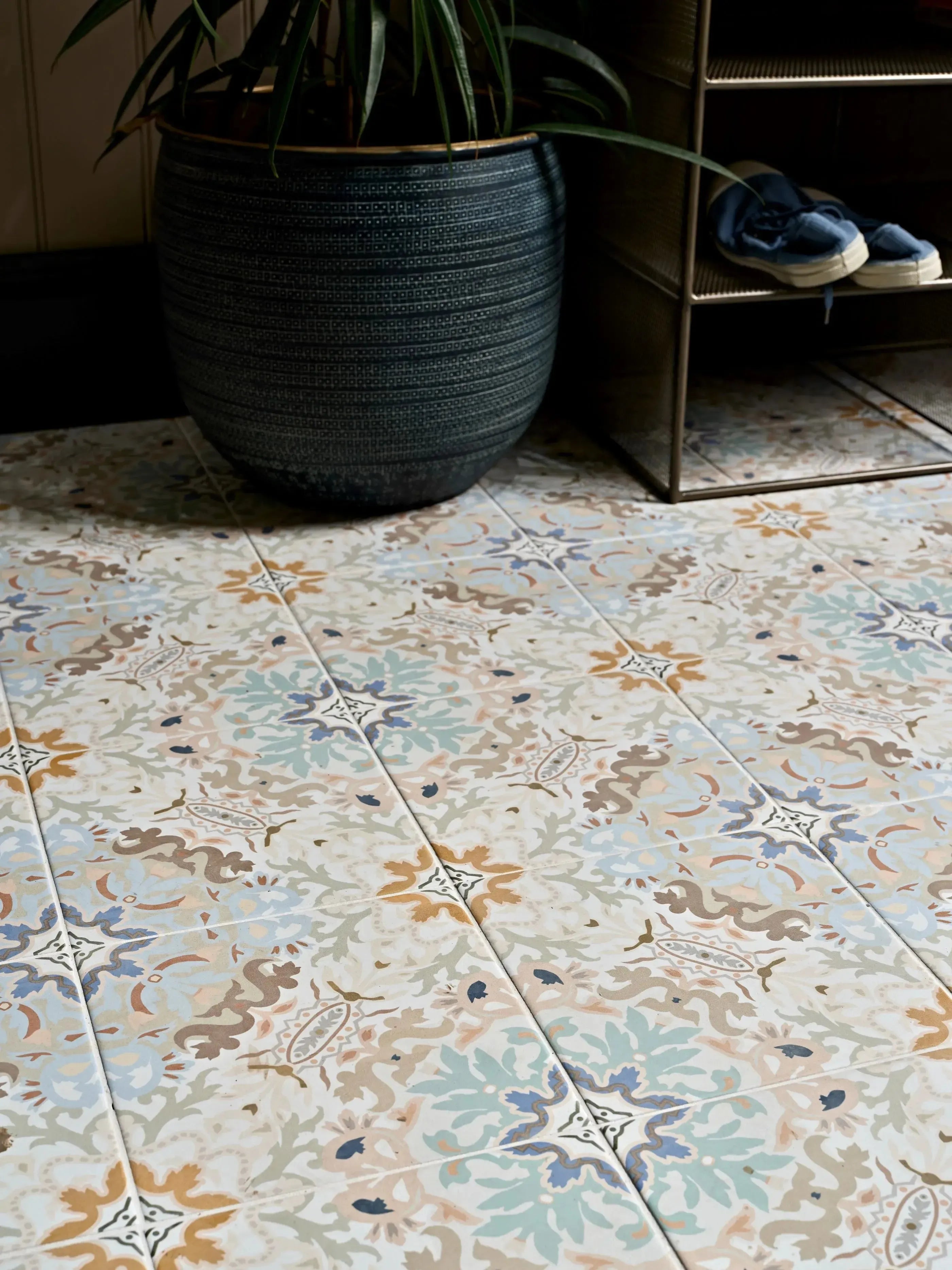 Khadi Pastel Patterned Tiles | Boho Floor Tiles| Baked Tiles
