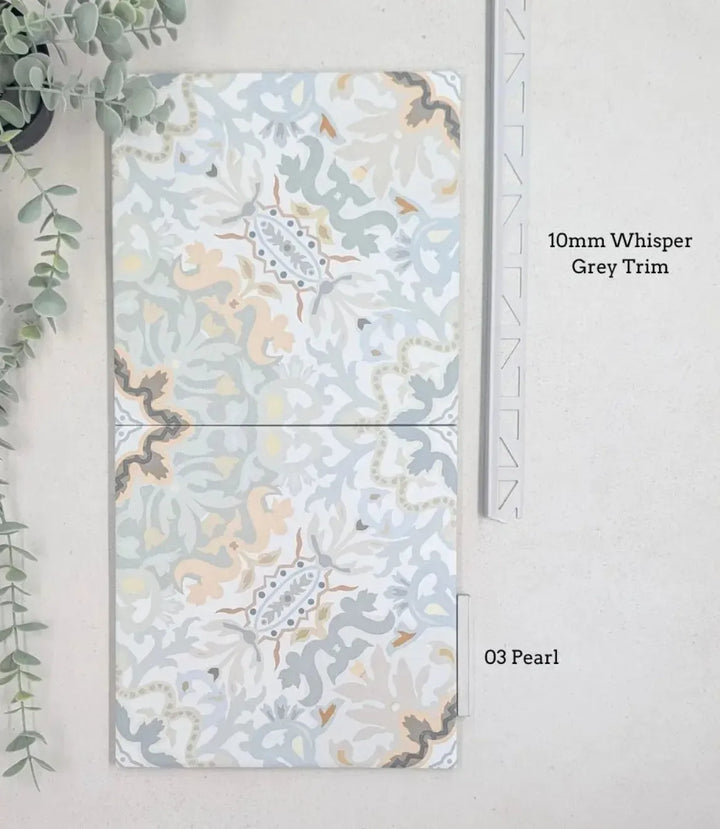 Shop Light Grey Patterned Floor Tiles | Baked Tiles