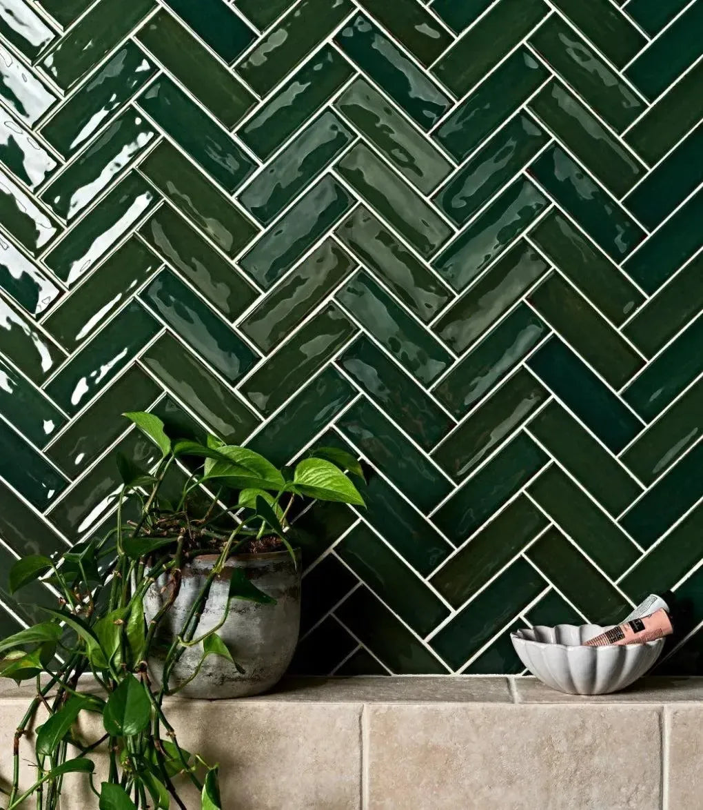 Buy Green Glossy Tiles | Little Bricks | Baked Tiles