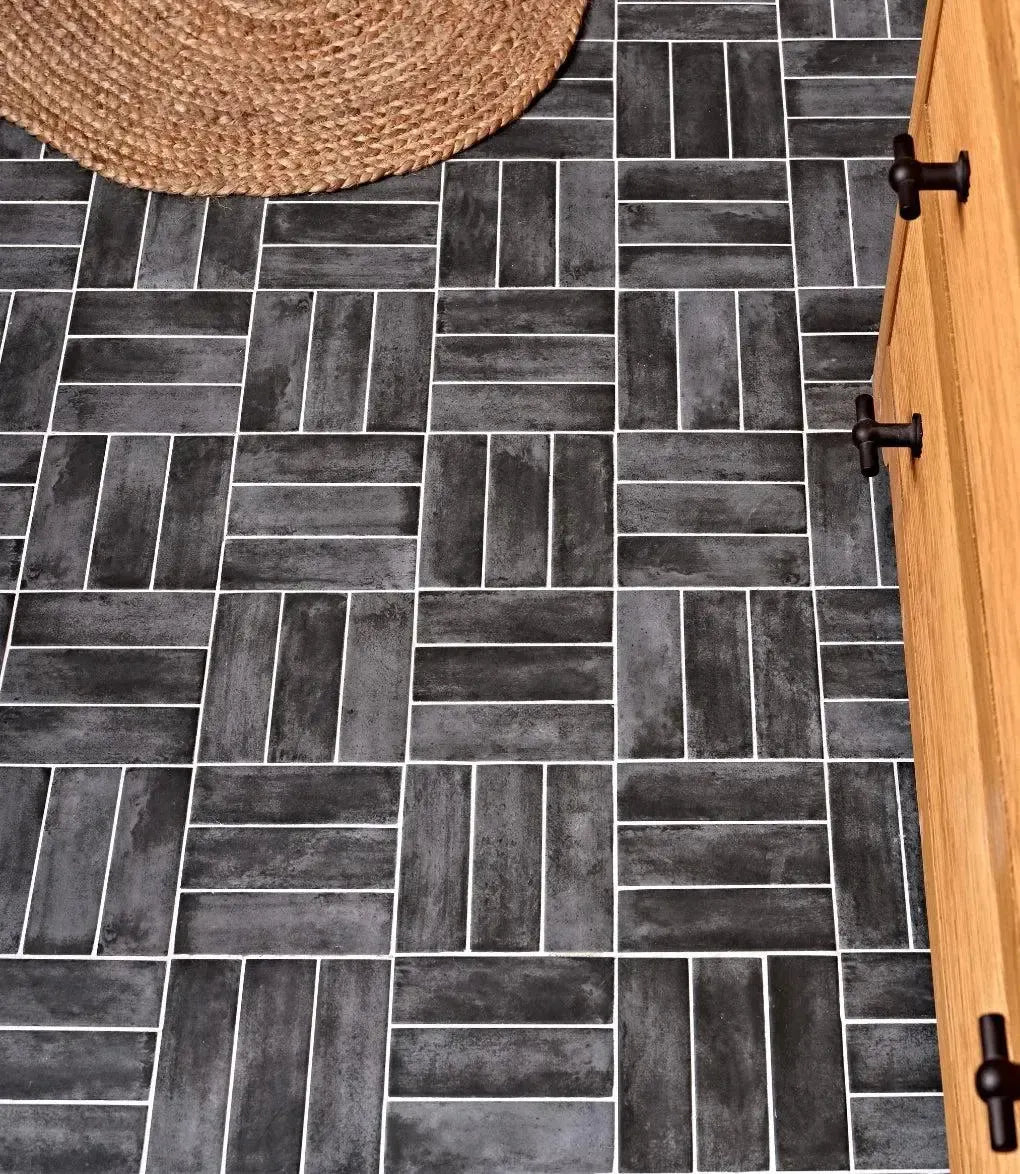 Graphite Metro Tile | Matt Black Metro Tile | Baked Tiles