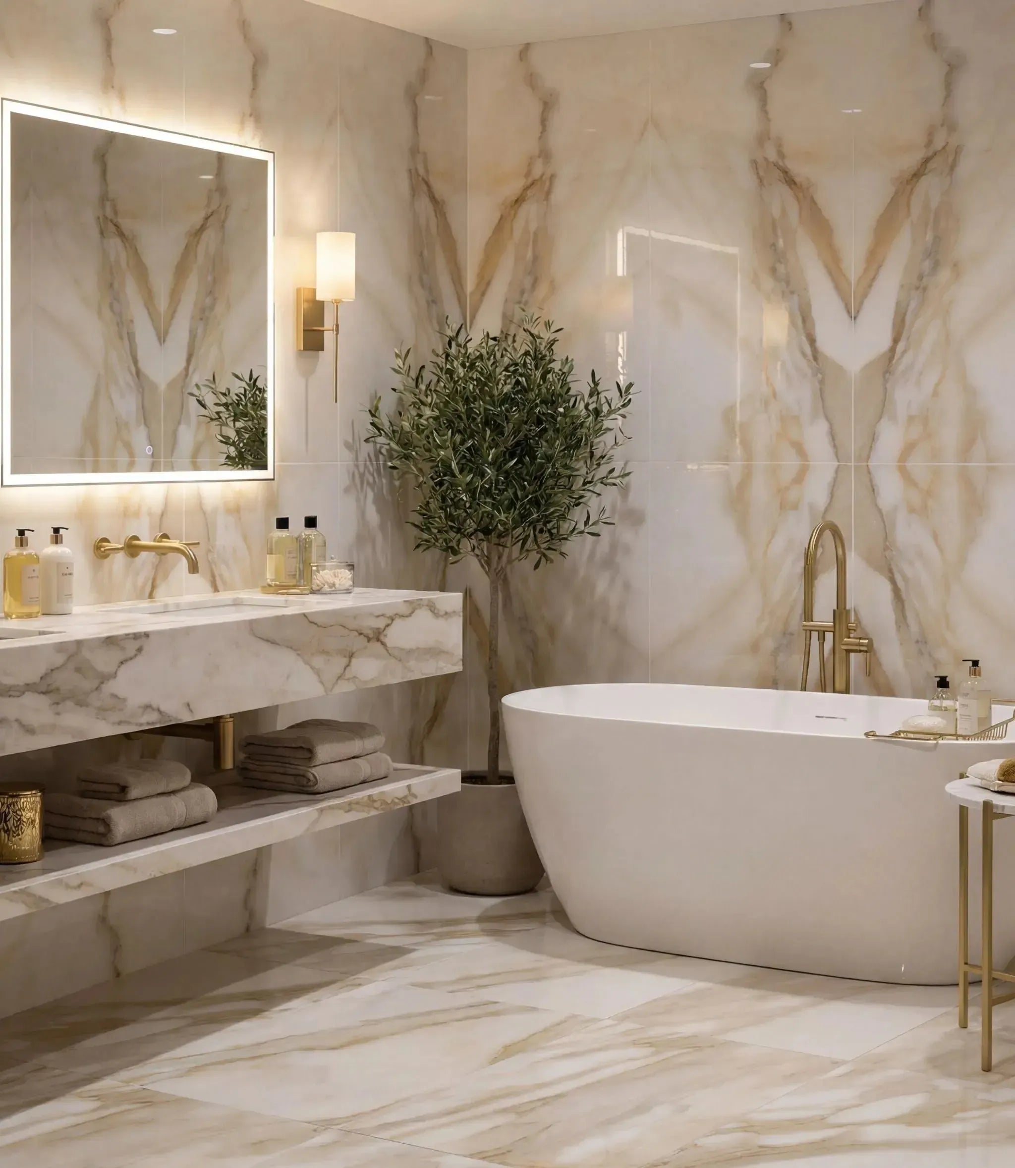 Marble Lux Calacatta Decor A 60cm x 120cm – Baked Tiles