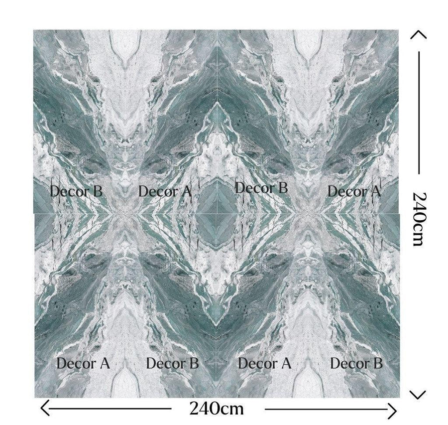 Marble Lux Orobico Aqua Decor B 60cm x 120cm – Baked Tiles