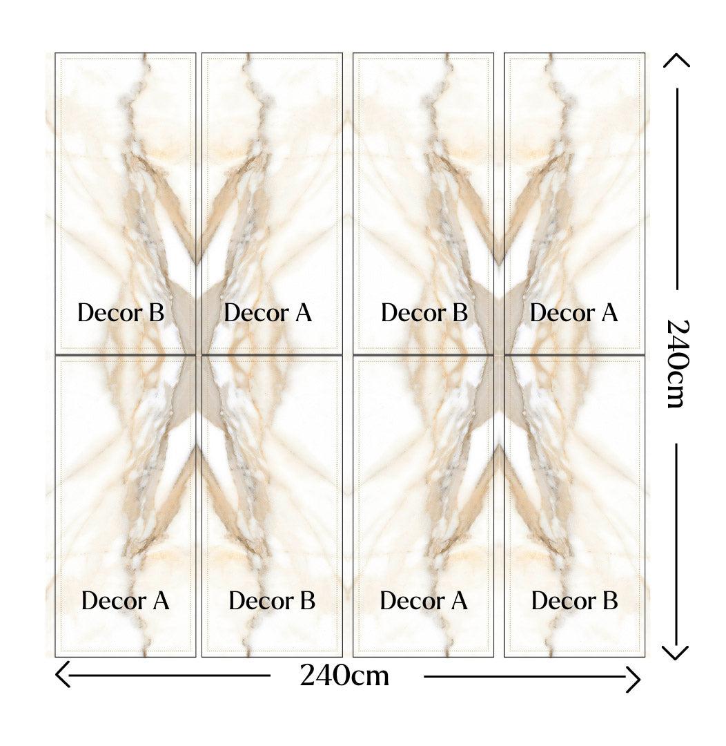 Marble Lux Calacatta Decor B 60cm x 120cm – Baked Tiles