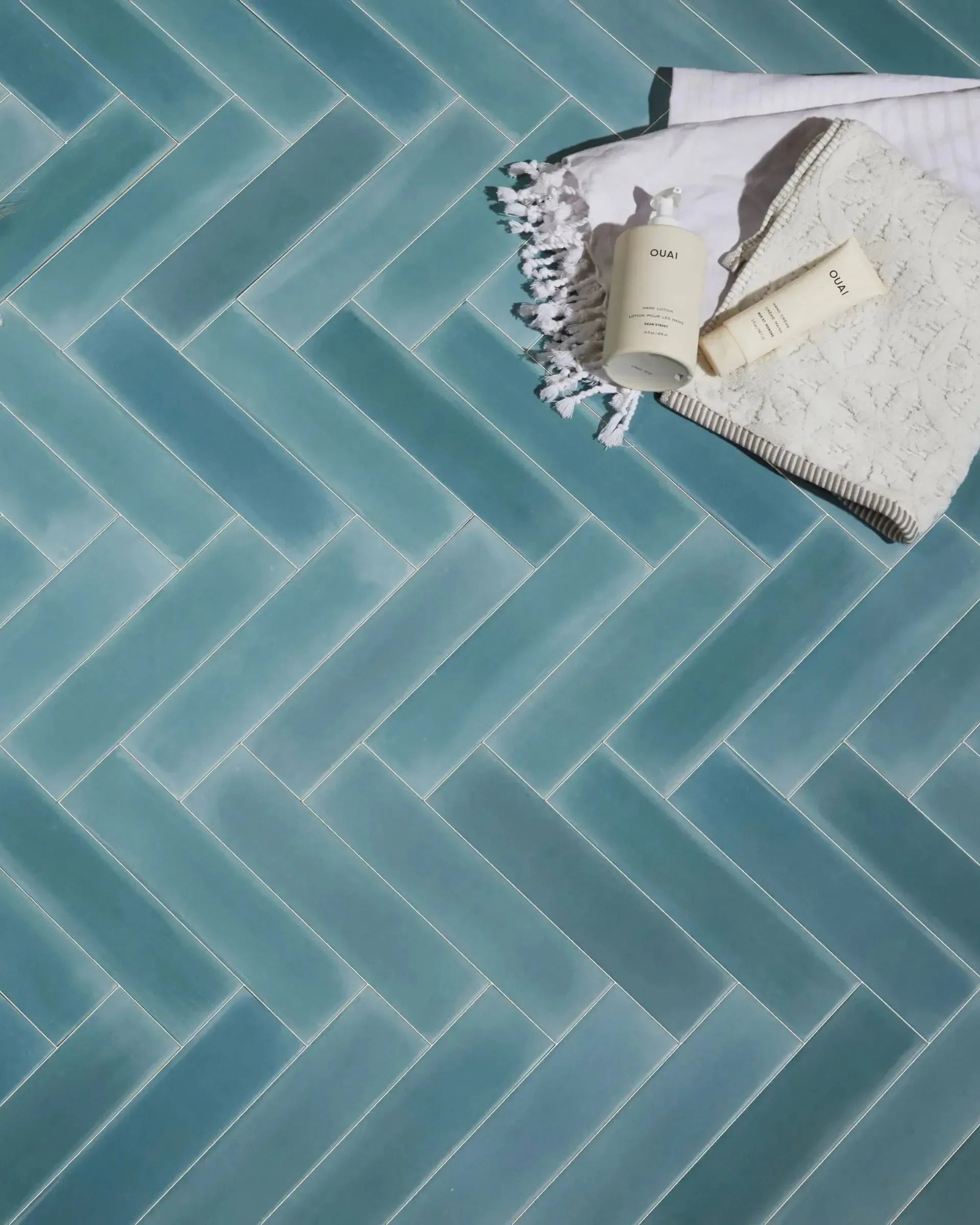 Aqua Blue Brick Tiles 28 x 7cm | Blue Matt Glazed Tiles – Baked Tiles