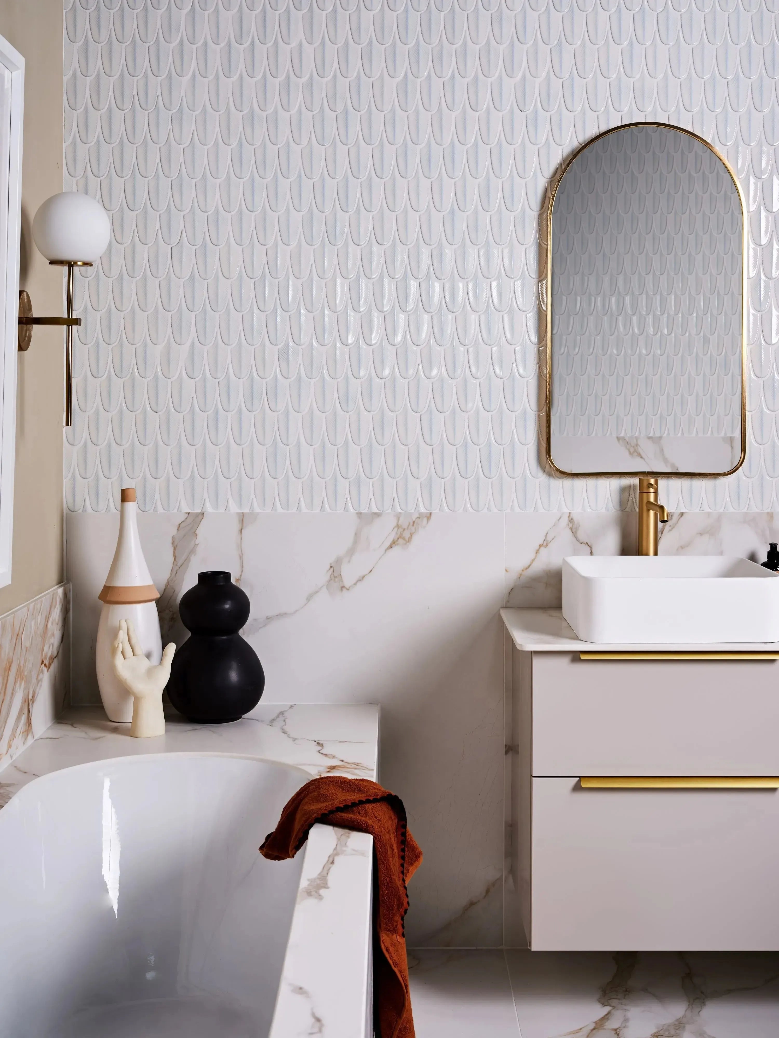Shop White Feather Tile | Plume White | Baked Tiles