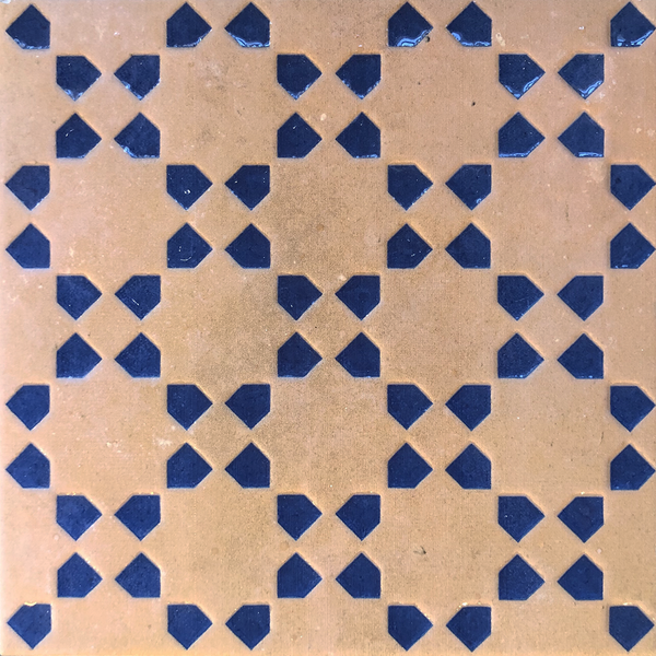Marrakesh Square Decor Dark & Blue Matt 15cm x 15cm – Baked Tiles