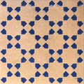 Decorative Terracotta Tiles with Dark Blue Detail | Baked Tiles