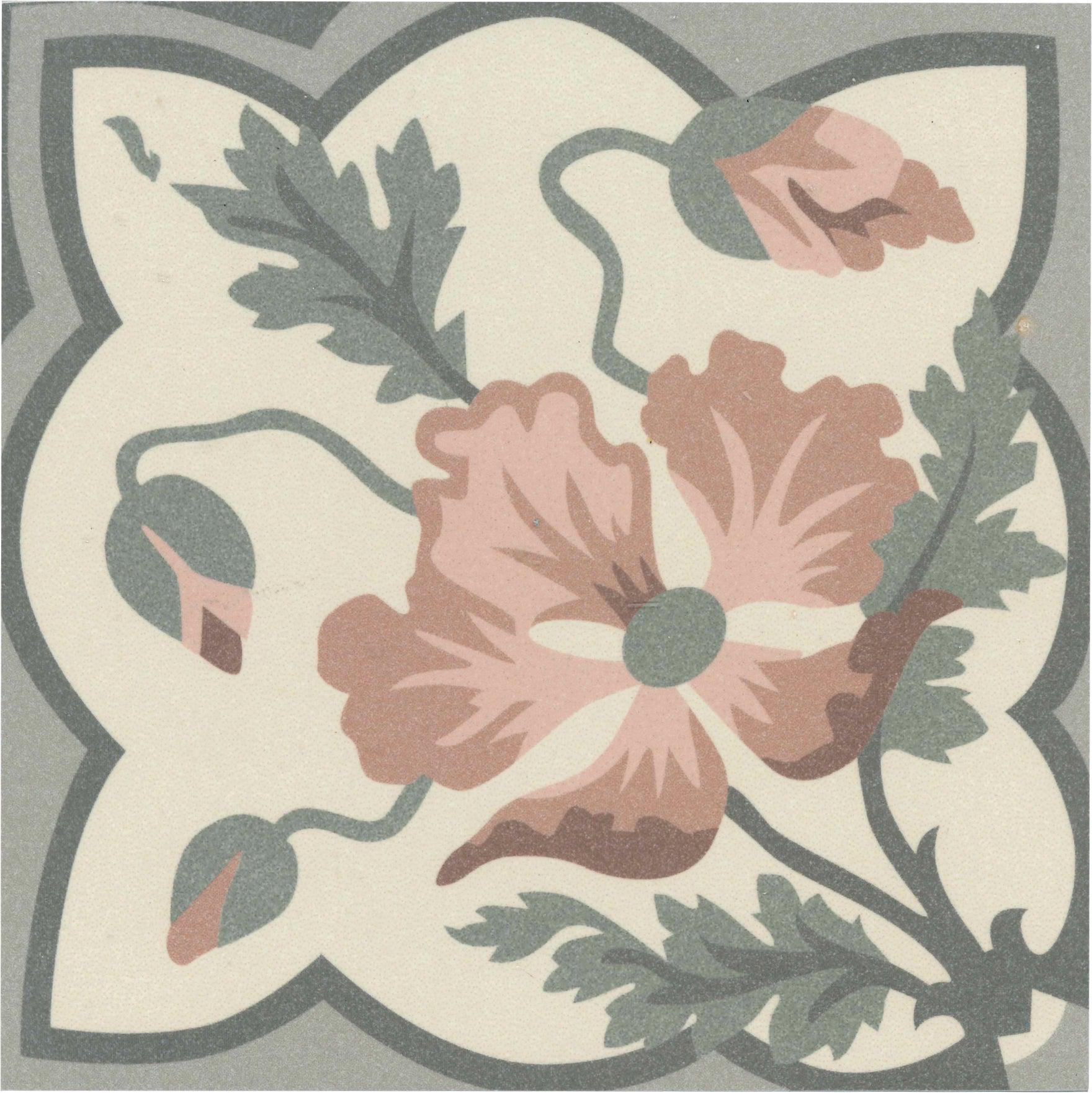 1860 St. Albans Poppy 15cm x 15cm – Baked Tiles