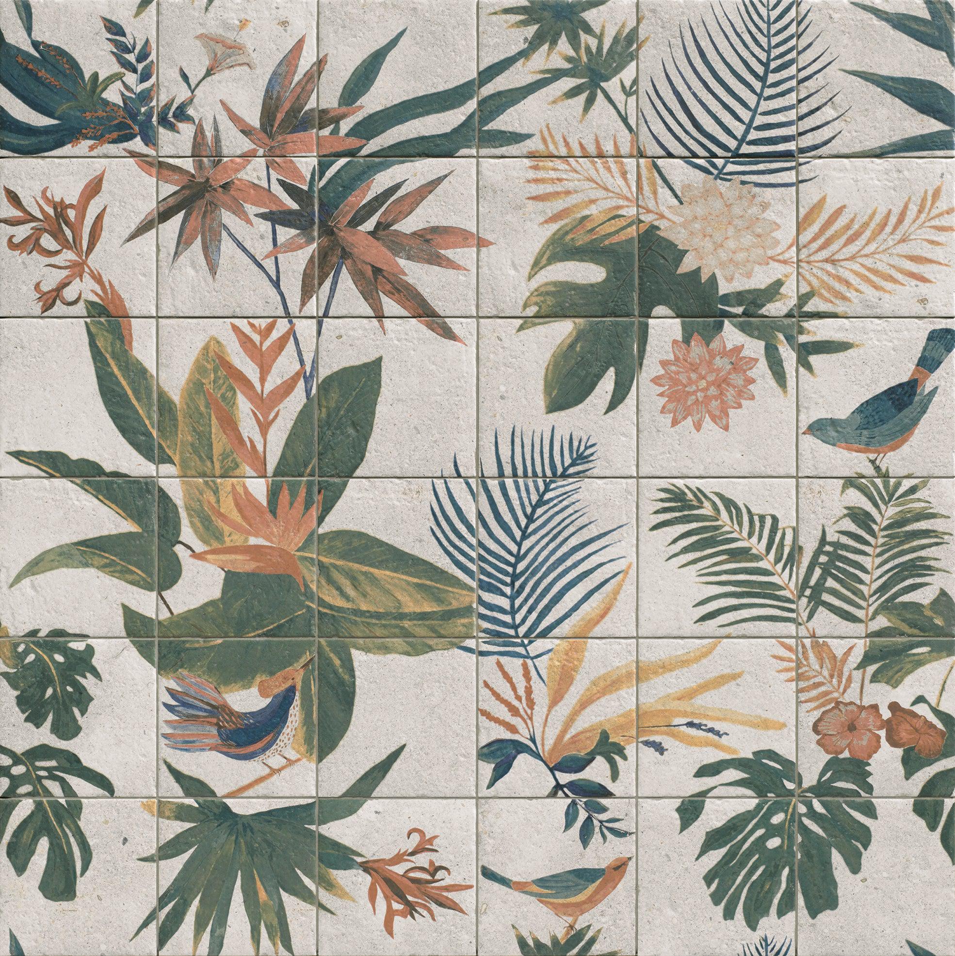Tropical Stone Mural 20cm x 20cm – Baked Tiles