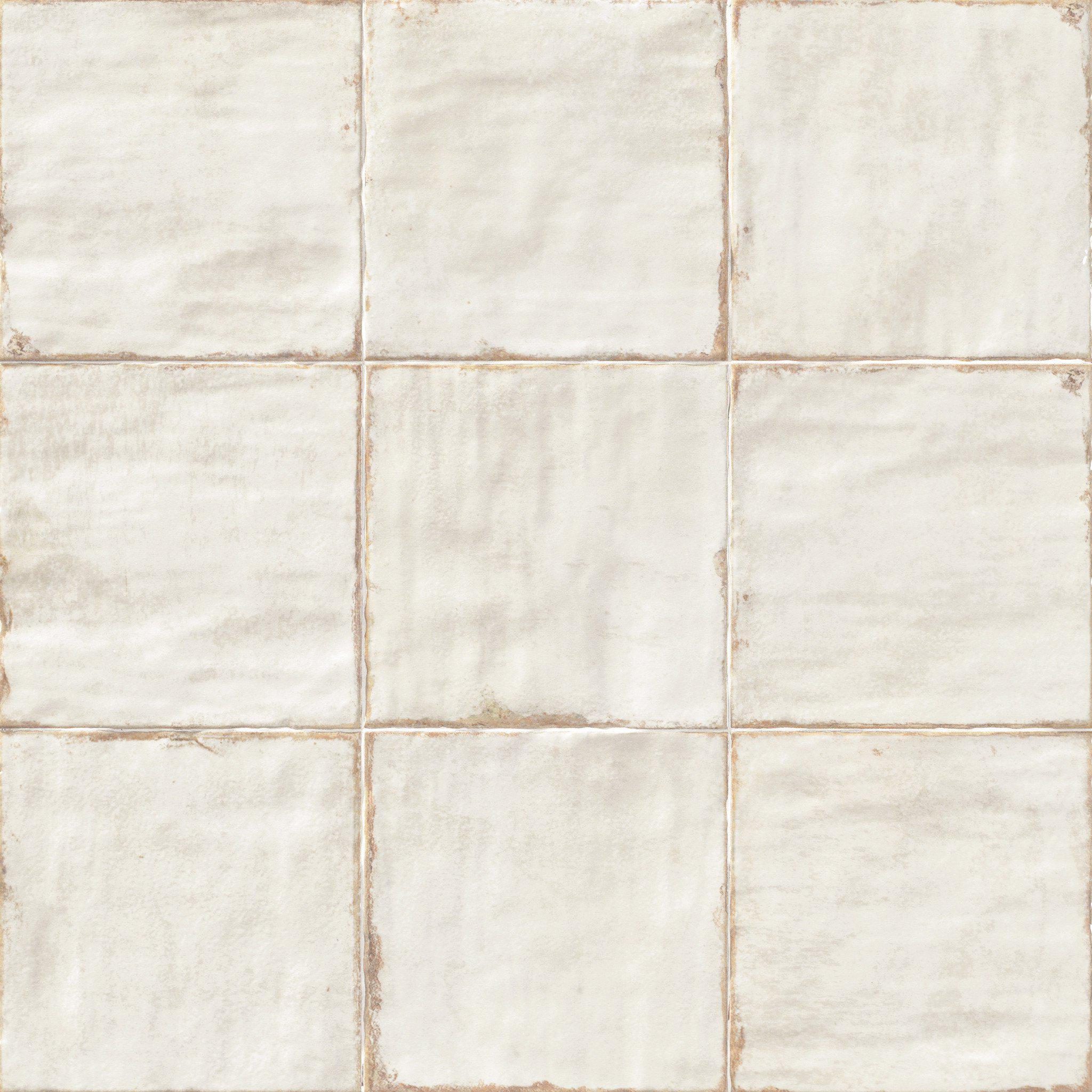Rustic White Wall Tile | Tuscany Square White Wall Tile – Baked Tiles
